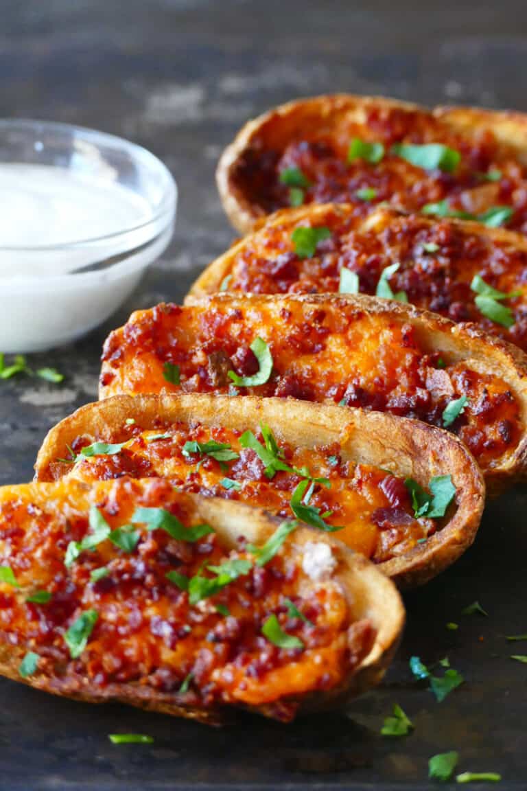 Frozen Potato Skins in Air Fryer - Paint The Kitchen Red