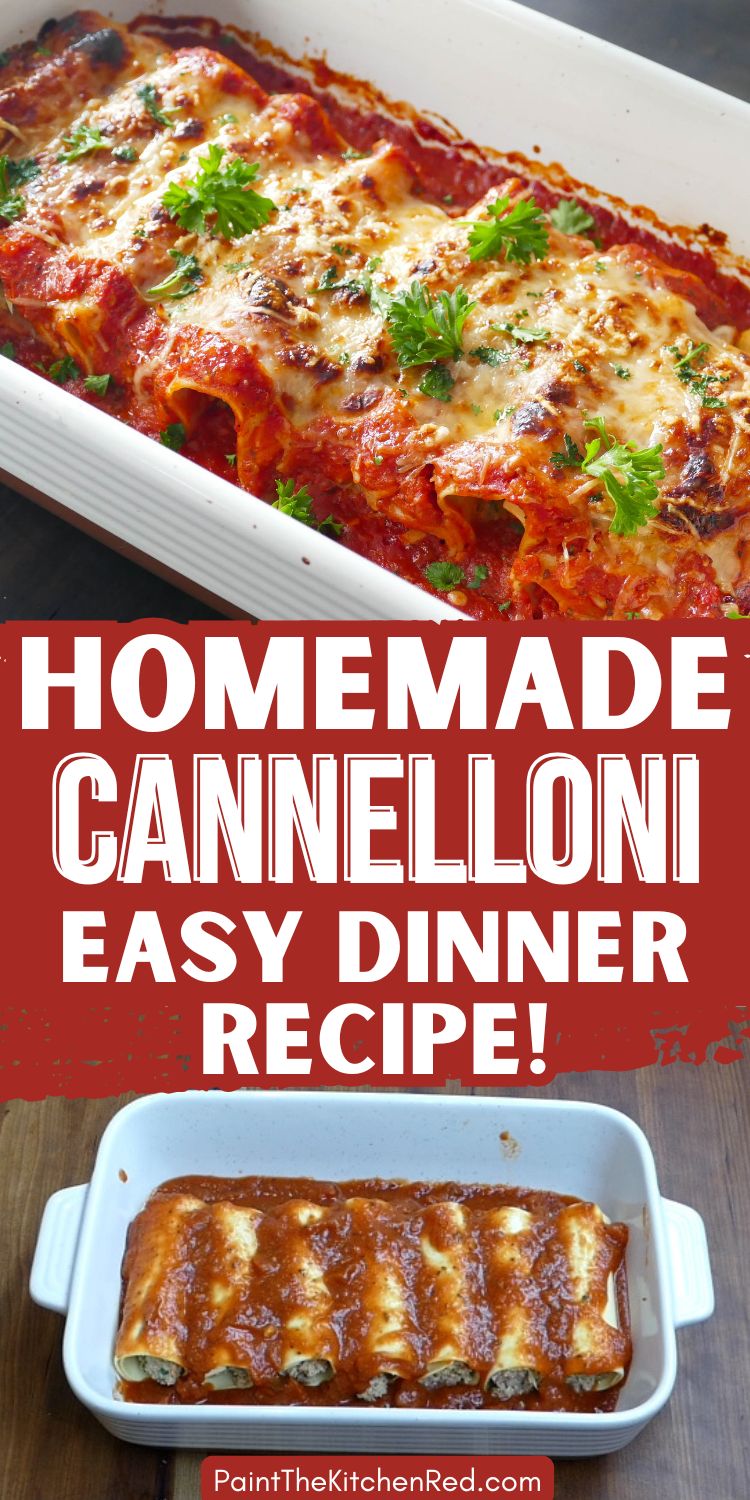 Chicken and Beef Cannelloni - Paint The Kitchen Red