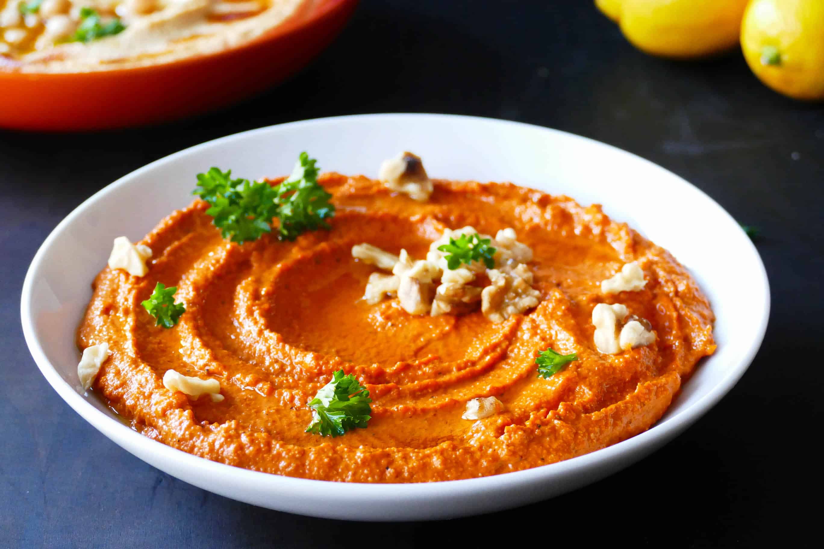Muhammara Red Pepper Walnut Dip - Paint The Kitchen Red