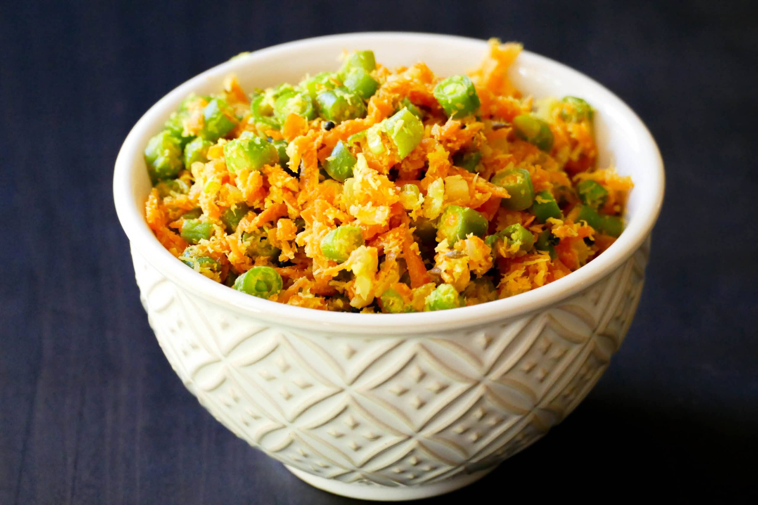 Authentic Kerala Beans Thoran with Carrots - Paint The Kitchen Red